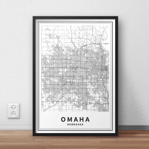 Printable Map of Omaha, Nebraska United States - Instant Download ...