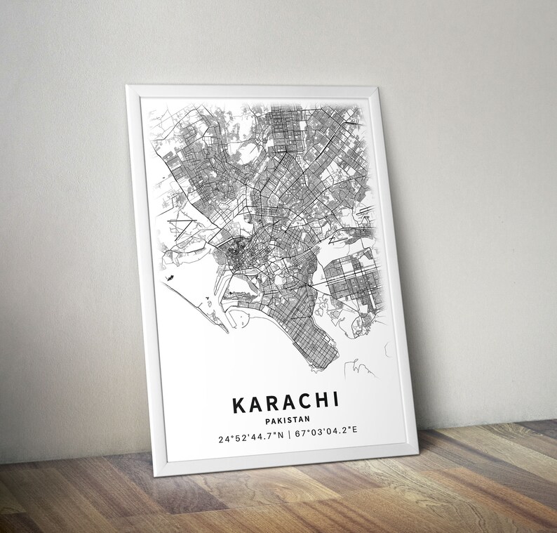 Printable Map of Karachi, Pakistan With Street Names - Instant Download ...