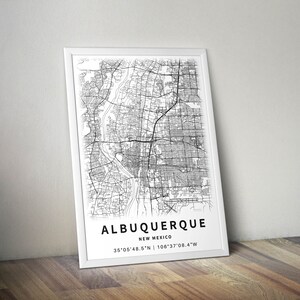 Printable Map of Albuquerque, New Mexico, USA With Street Name ...