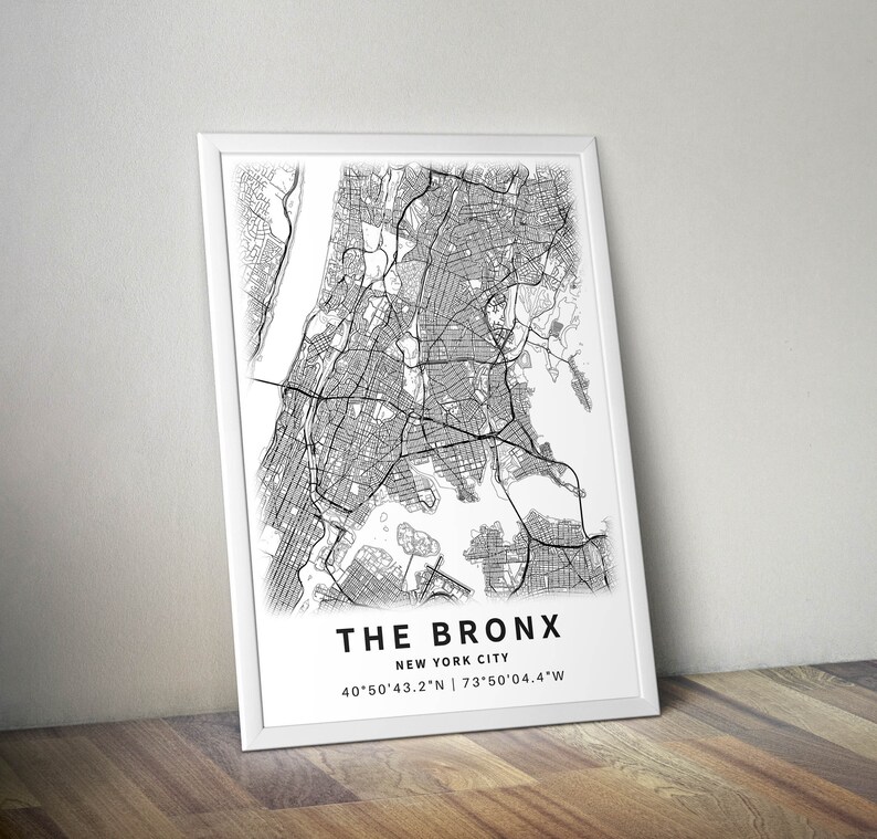 Printable Map of the Bronx New York City NY United States - Etsy