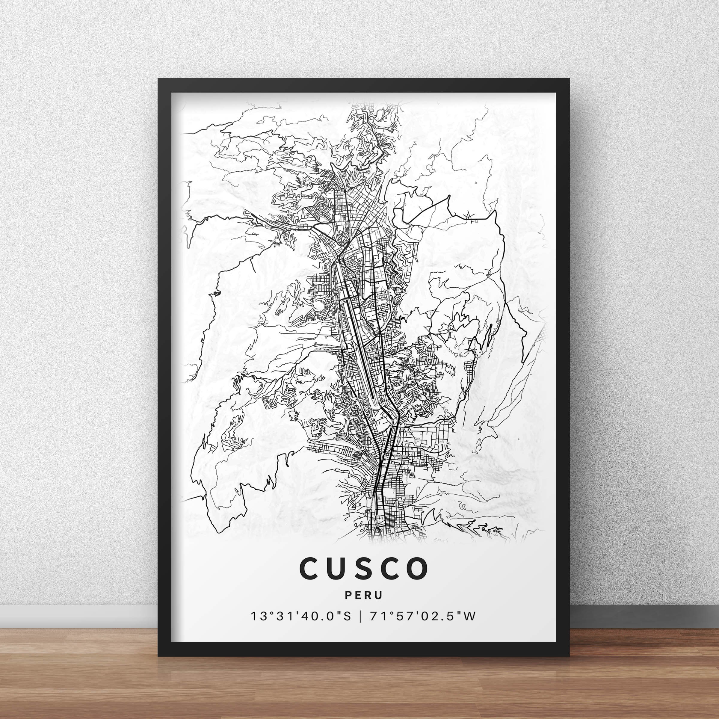 Printable Map of Cusco Peru With Street Names Instant - Etsy