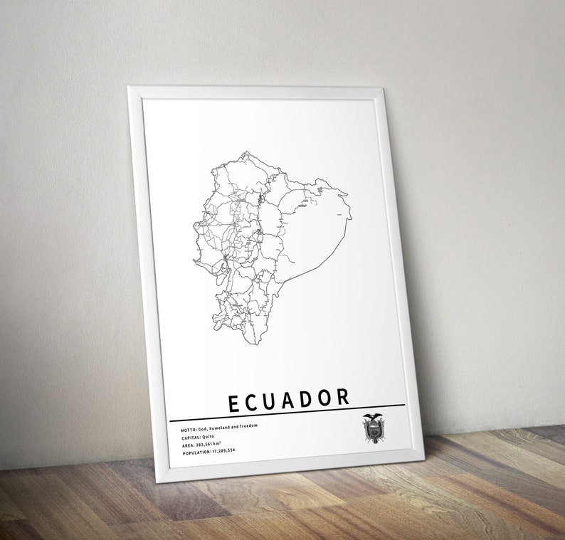 Printable Map of Ecuador With City Names Instant Download - Etsy