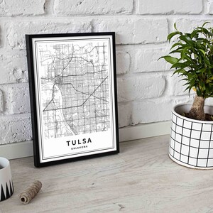 Printable Map of Tulsa, Oklahoma, United States Instant Download City ...