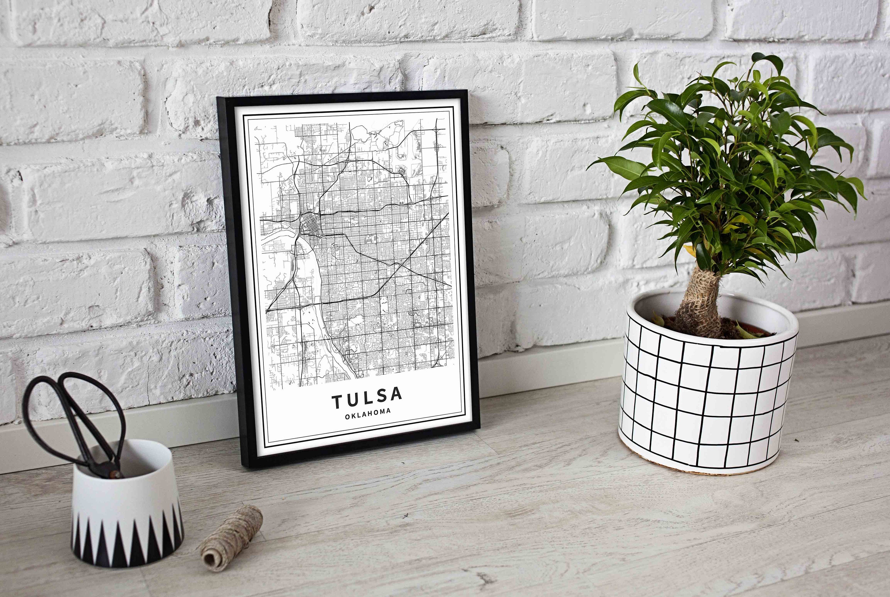 Printable Map of Tulsa Oklahoma United States Instant | Etsy