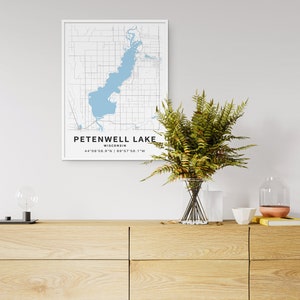 Printable Map of Petenwell Lake, Wisconsin, US - Instant Download ...