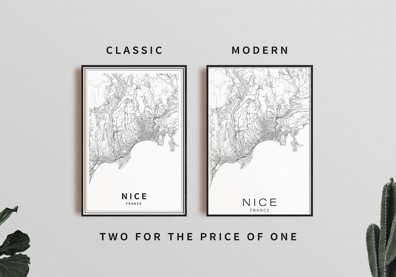 Printable Map of Nice France Instant Download City Map - Etsy UK