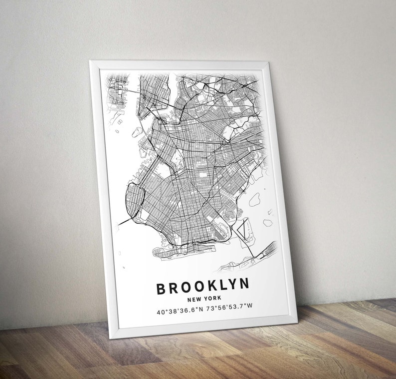Printable Map of Brooklyn, New York City, USA With Street Names ...
