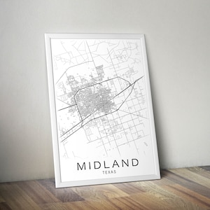 Printable Map of Midland, Texas USA City Map Instant Download Street ...
