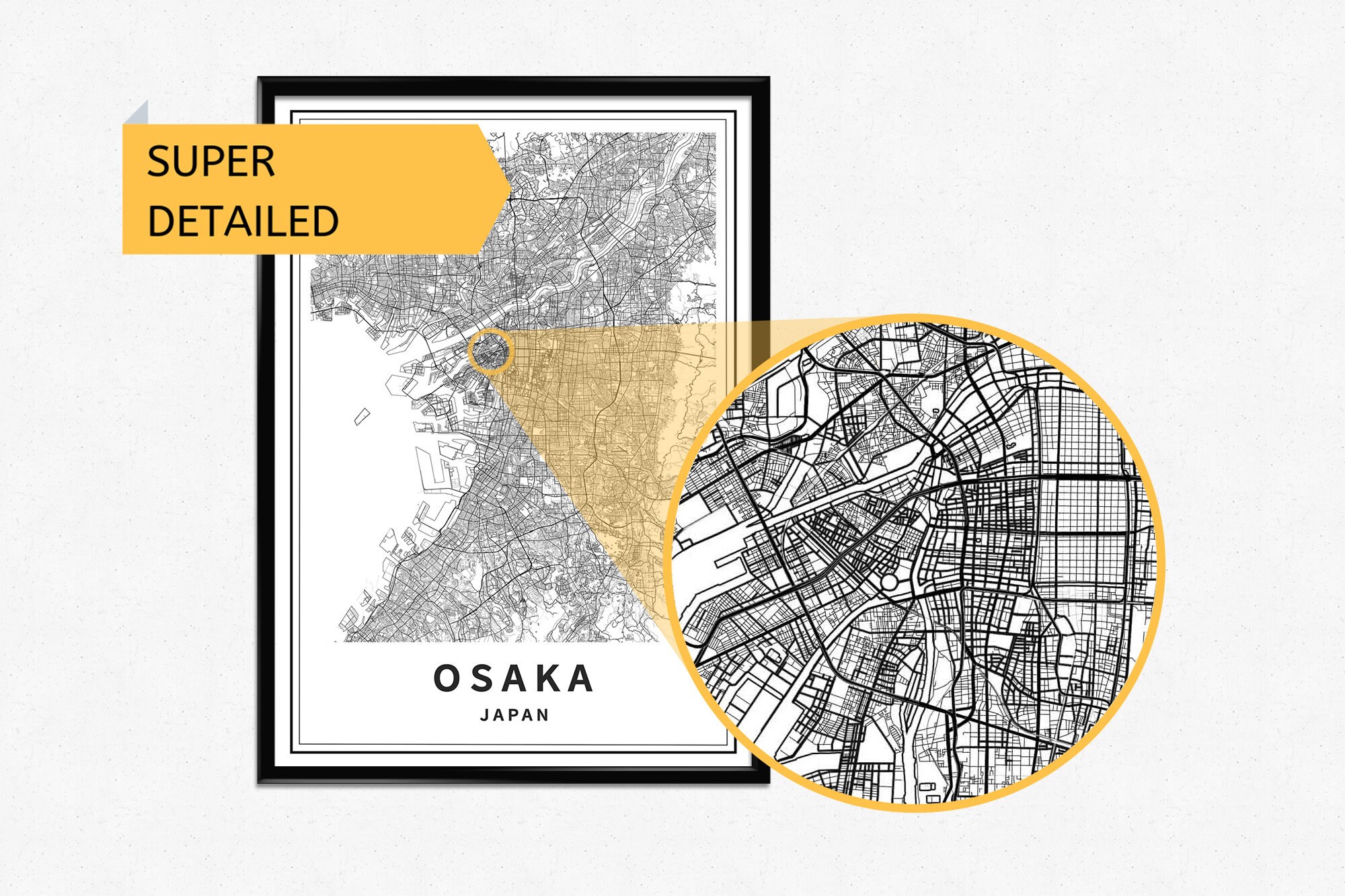 Printable Map of Osaka Japan Instant Download City Map - Etsy