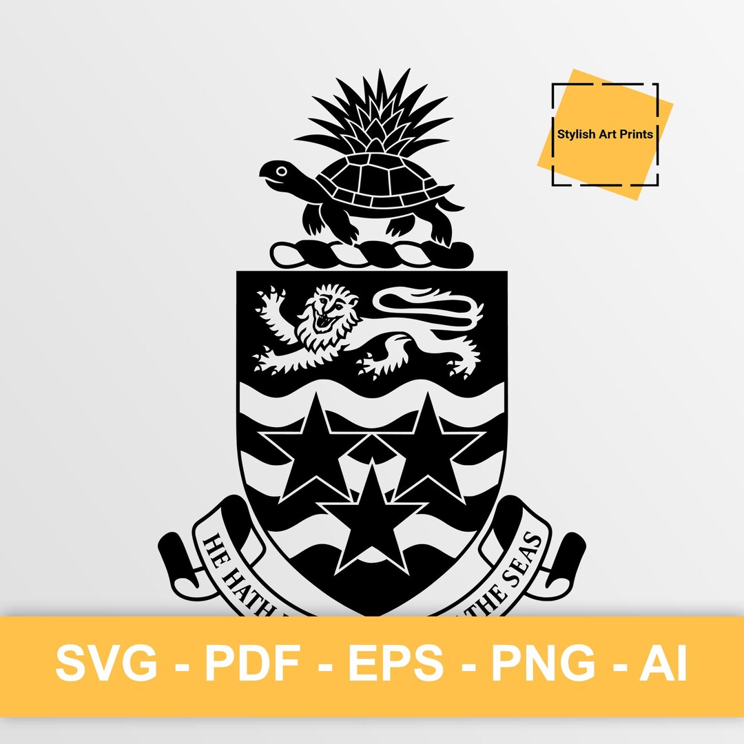 Cayman Islands Coat of Arms Vector Clipart (SVG, PNG, PDF), Cutting ...