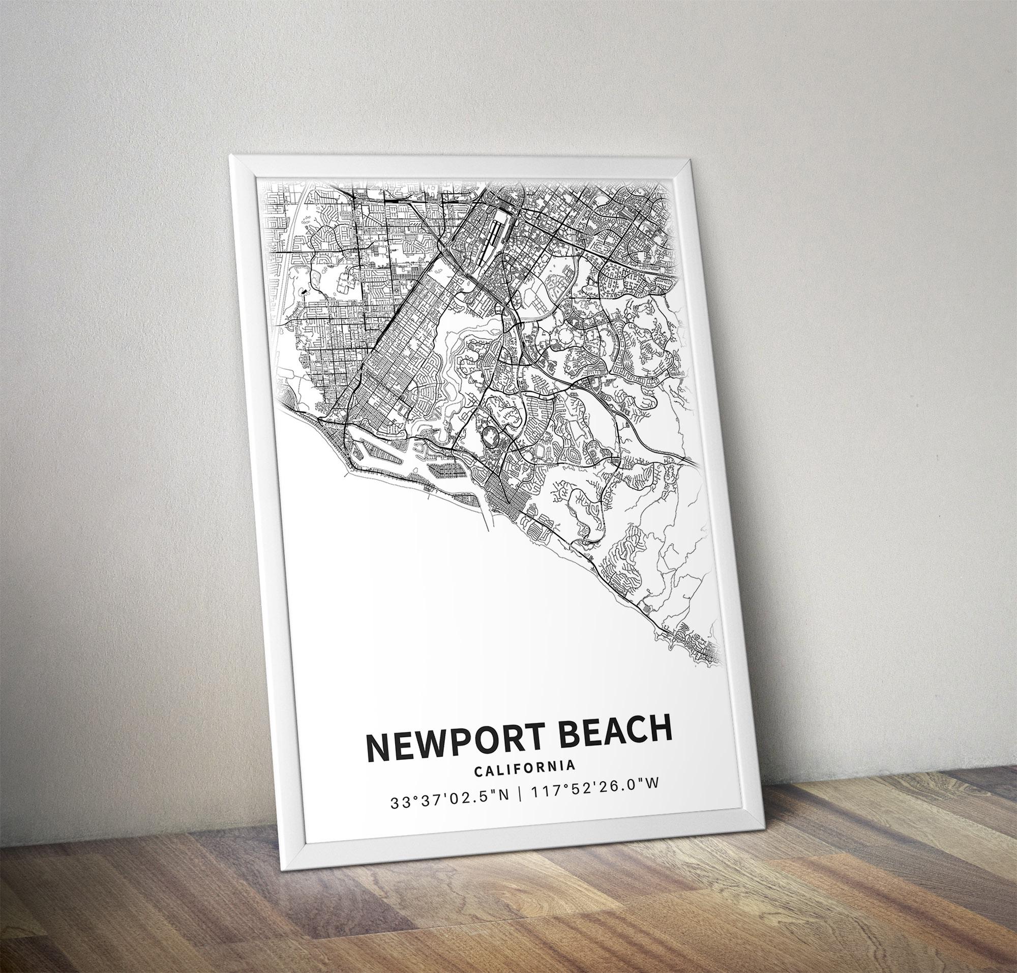 Printable Map of Newport Beach, California, USA With Street Names ...