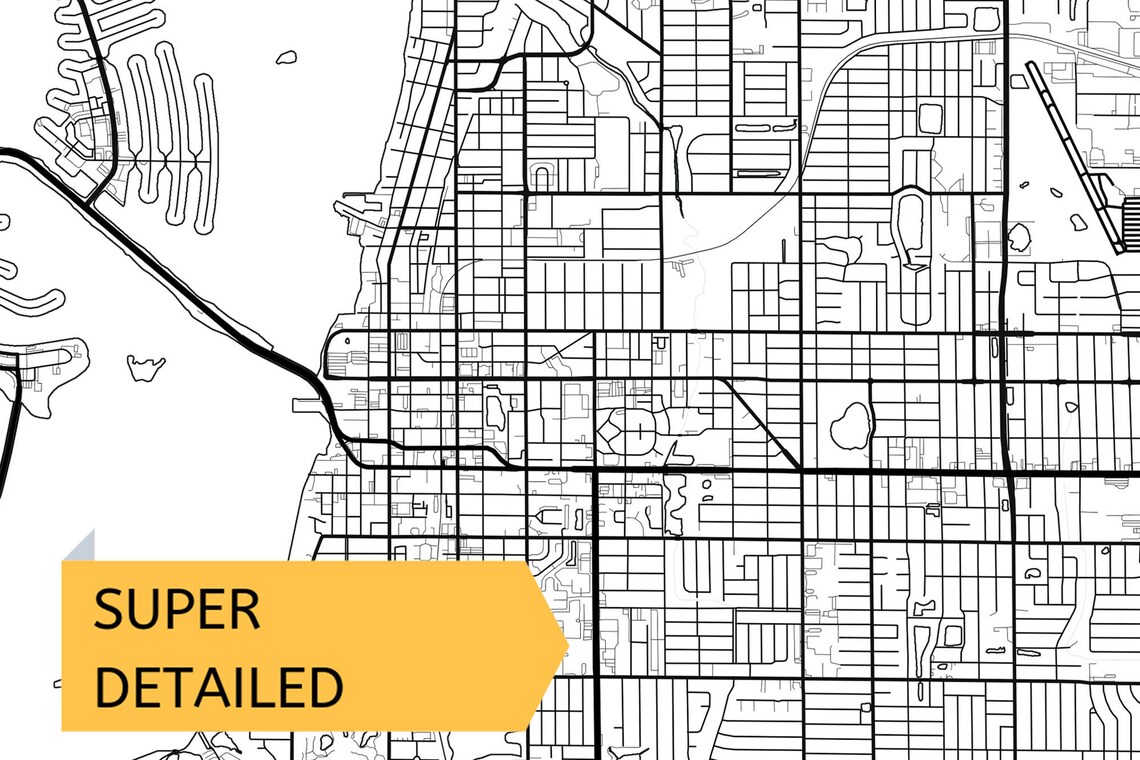 Printable Map of Clearwater Florida USA City Map Instant - Etsy