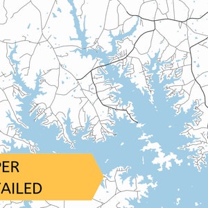 Printable Map Lake Murray, South Carolina - Instant Download \ Lake Map ...