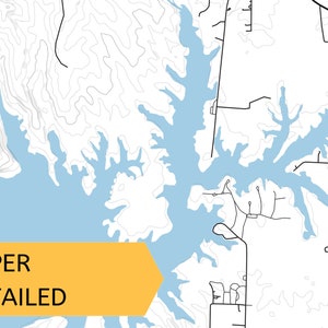 Printable Map of Kinkaid Lake, Indiana, US - Instant Download \ Lake ...