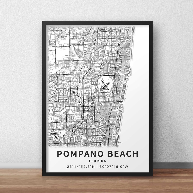 Printable Map of Pompano Beach, Florida, USA With Street Names ...