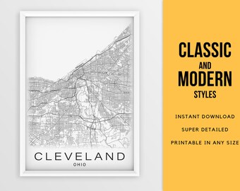 Cleveland Street Map - Etsy