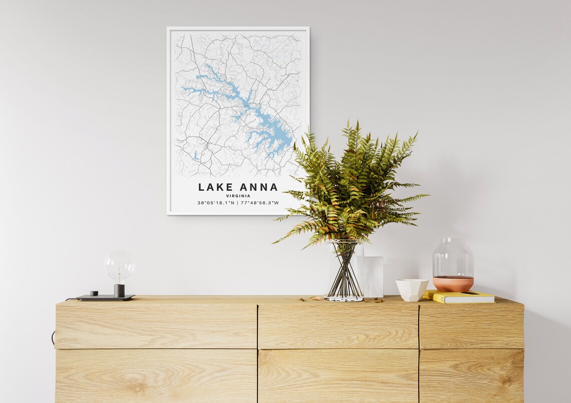 Printable Map of Lake Anna Virginia United States Instant - Etsy