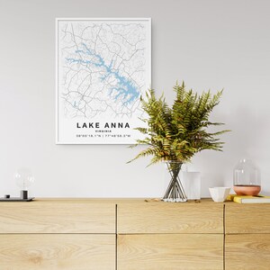 Printable Map of Lake Anna, Virginia - Instant Download \ Lake Map ...