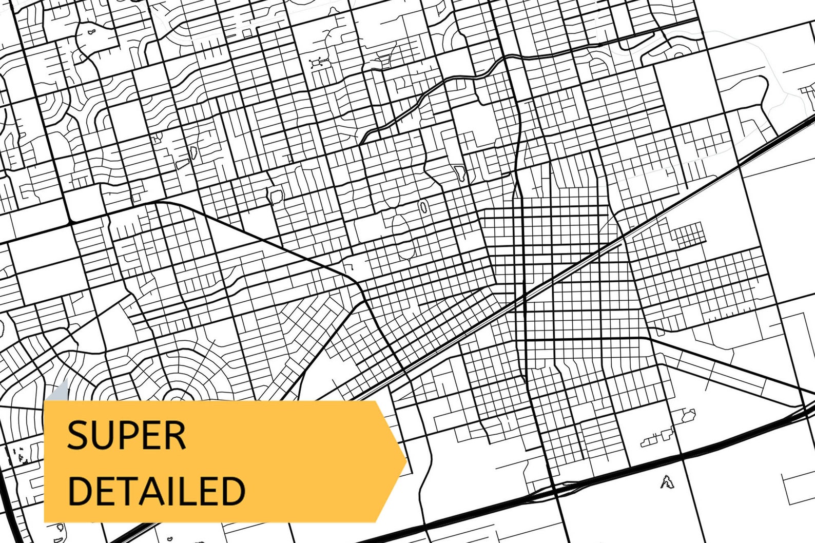 Printable Map of Midland Texas USA City Map Instant - Etsy