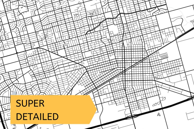 Printable Map of Midland Texas USA City Map Instant - Etsy