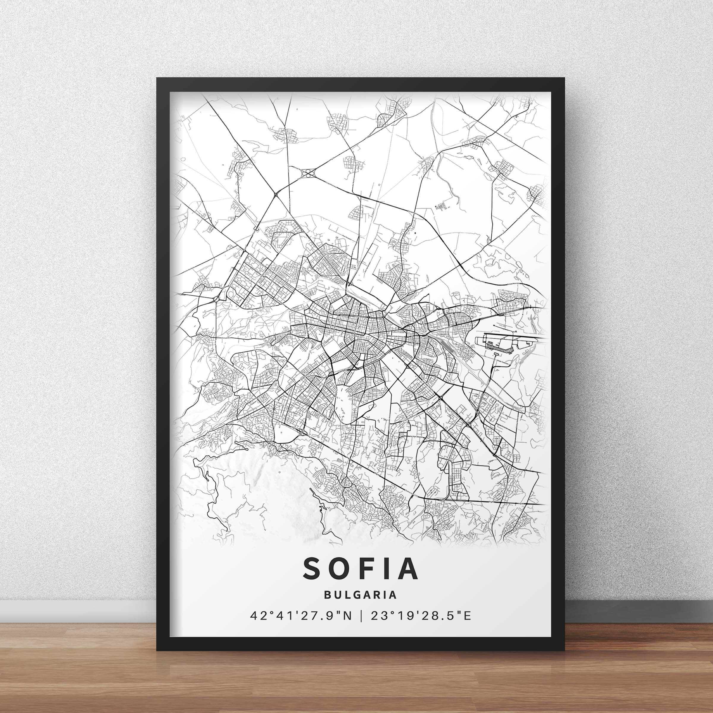 Printable Map of Sofia Bulgaria With Street Names Instant - Etsy