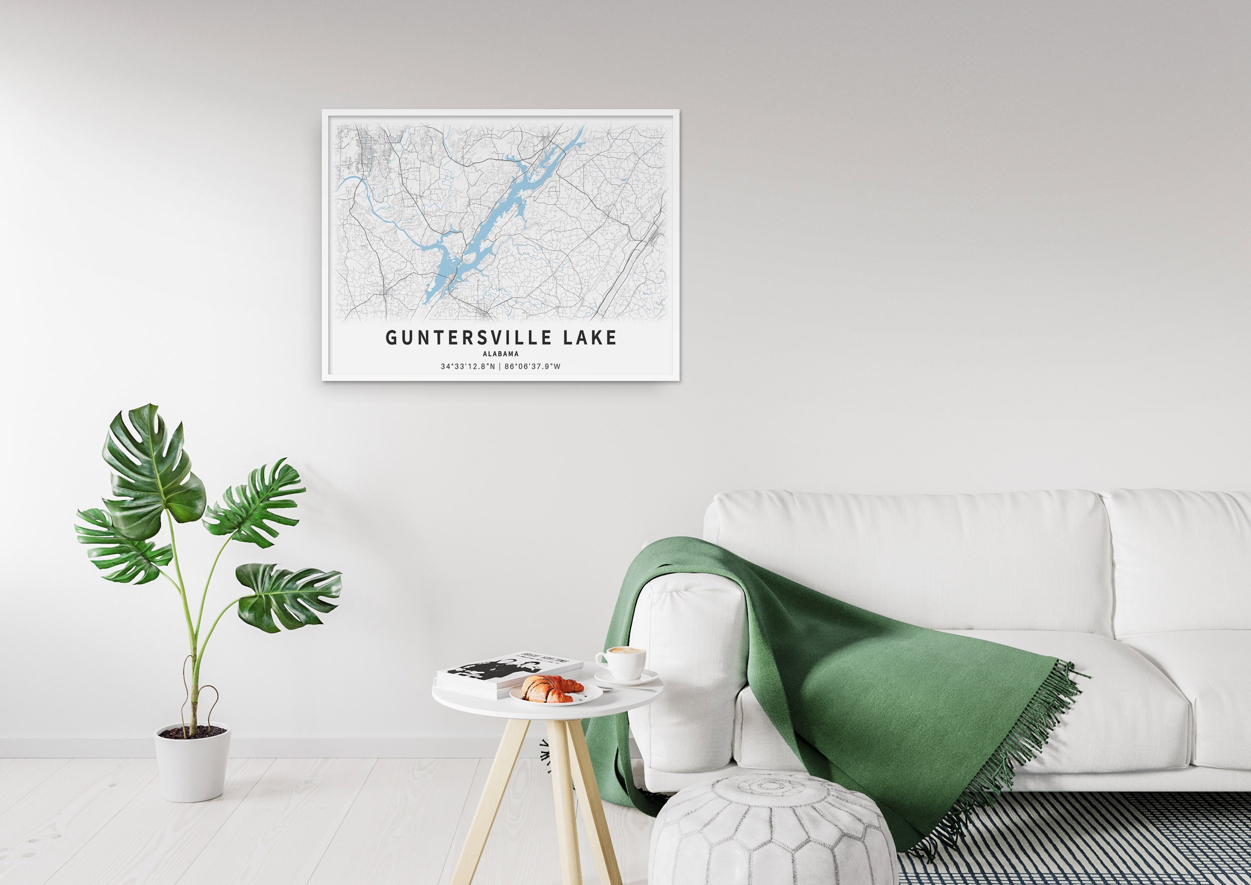 Printable Map of Guntersville Lake Alabama United States - Etsy