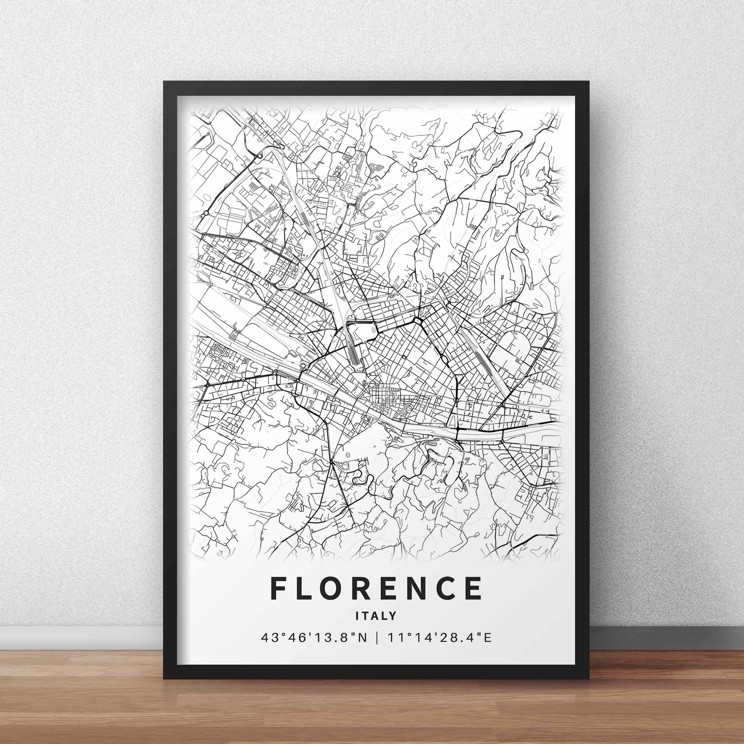 Printable Map of Florence, Italy With Street Names - Instant Download ...