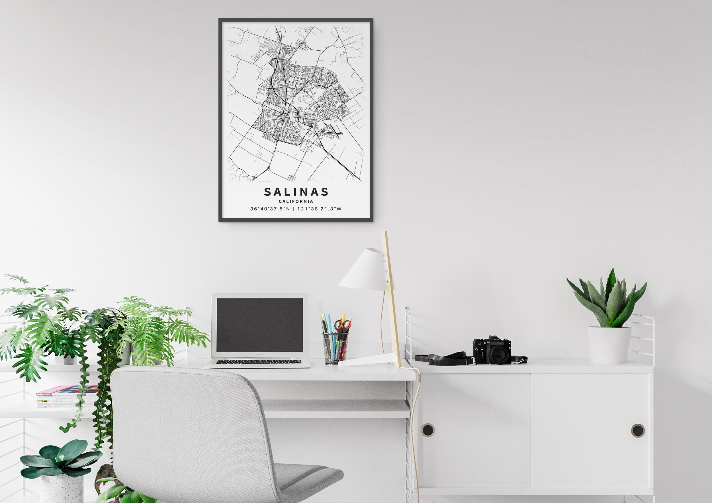 Printable Map of Salinas, Greater Bay Area, California, USA With Street ...