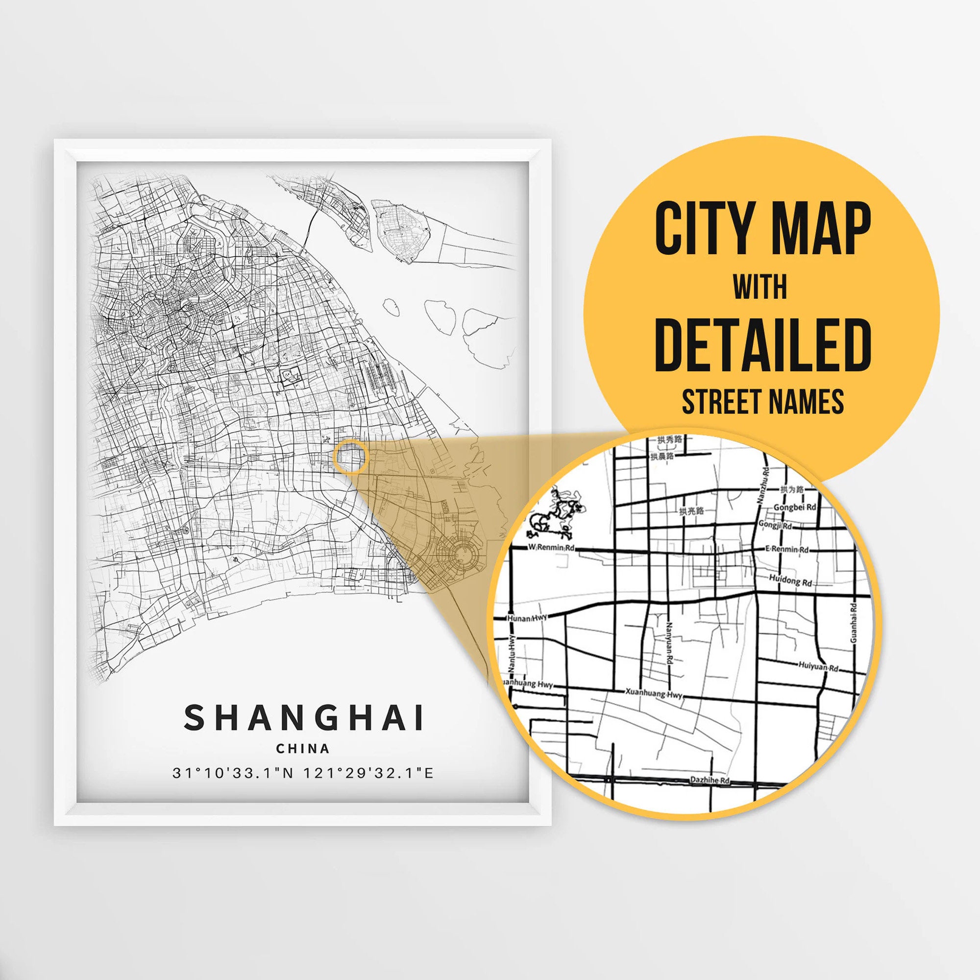 Map Of Shanghai City Designer