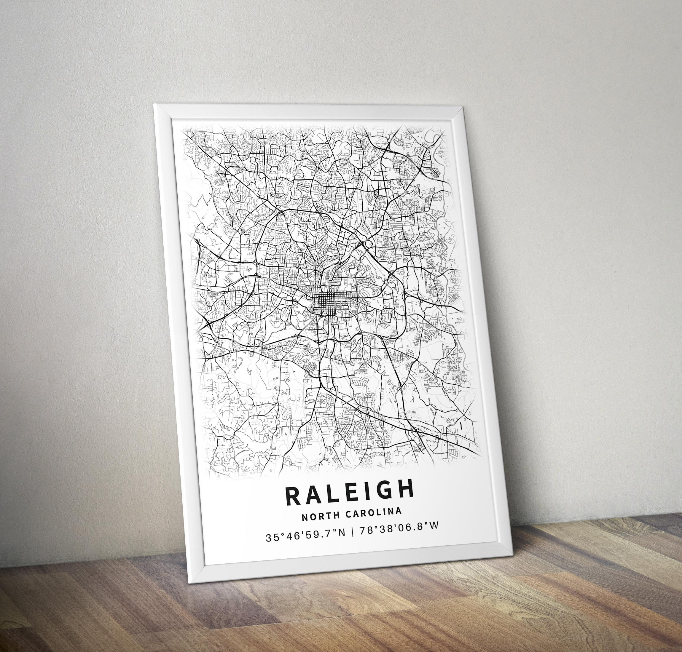 Printable Map of Raleigh, North Carolina, USA With Street Names ...