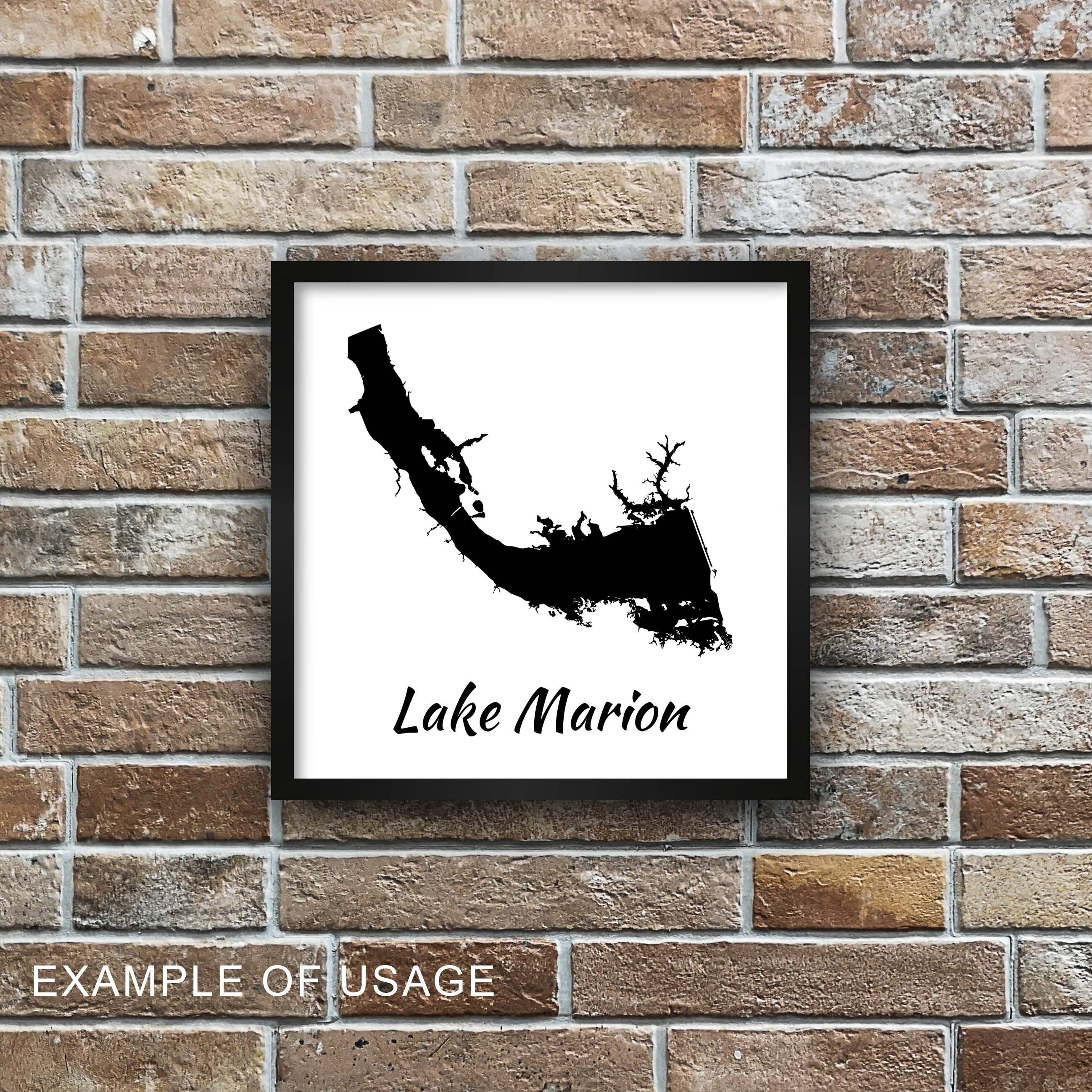 Lake Marion Map SVG South Carolina Map Vector File Instant - Etsy