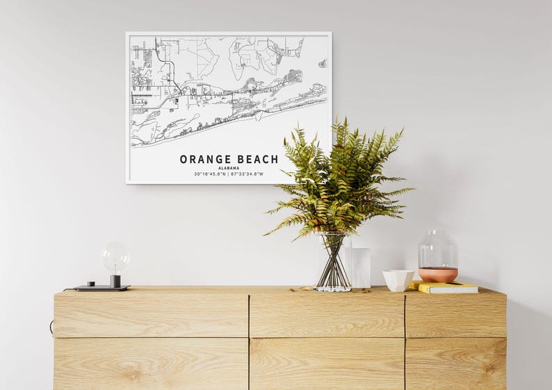 Printable Map of Orange Beach, Alabama, USA With Street Names - Instant ...