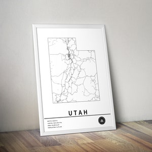 Printable Map of Utah, United States With City Names and Roads ...