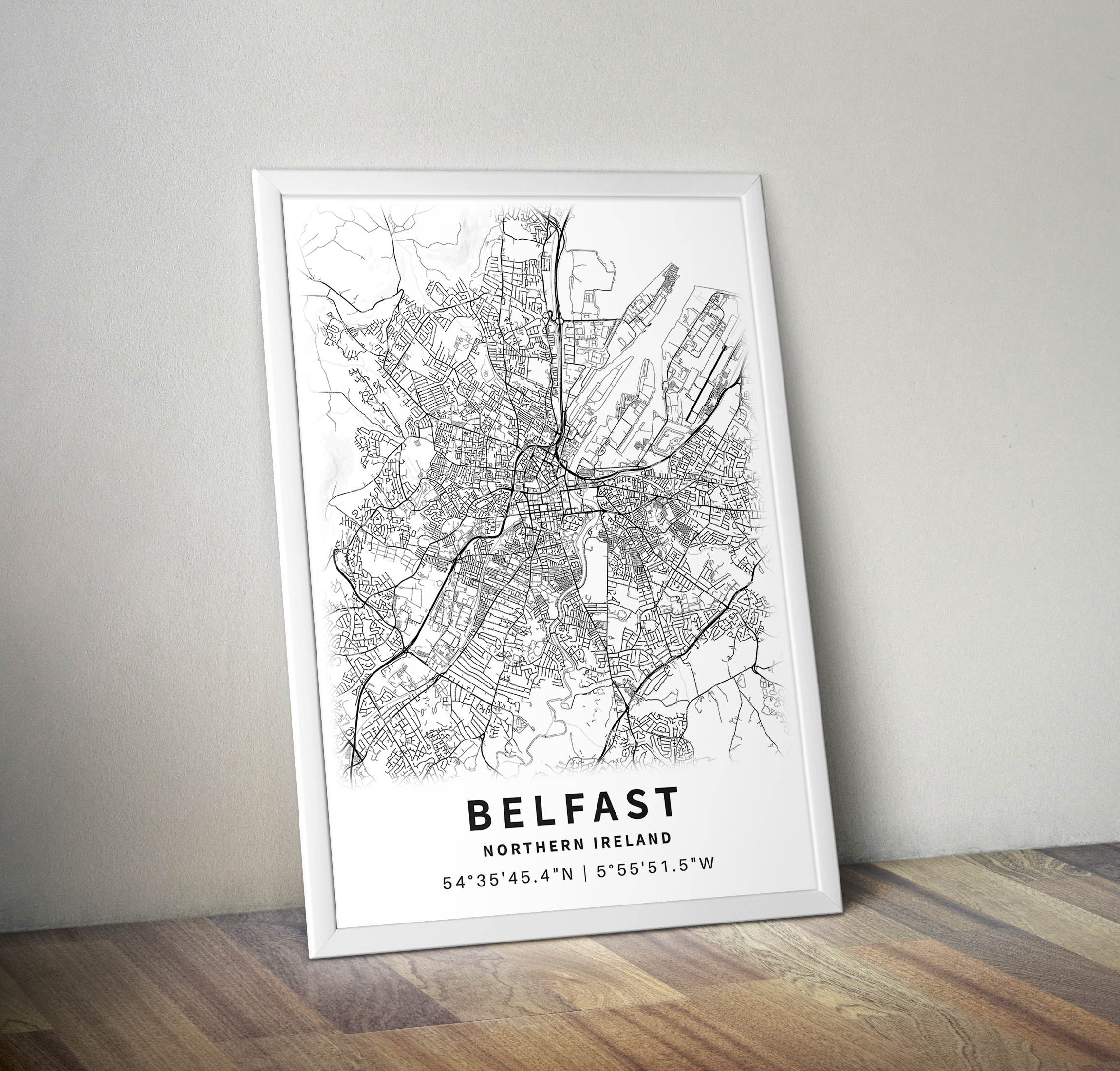 Printable Map of Belfast Northern Ireland UK With Street Names - Etsy