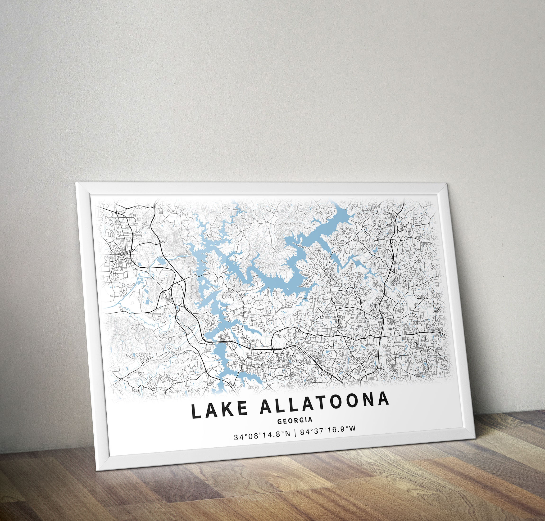 Printable Map of Lake Allatoona Etowah River Georgia United | Etsy