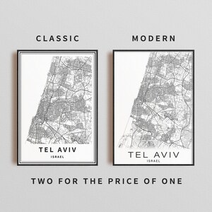 Printable Map of Tel Aviv, Israel Instant Download City Map Wall Art - Etsy
