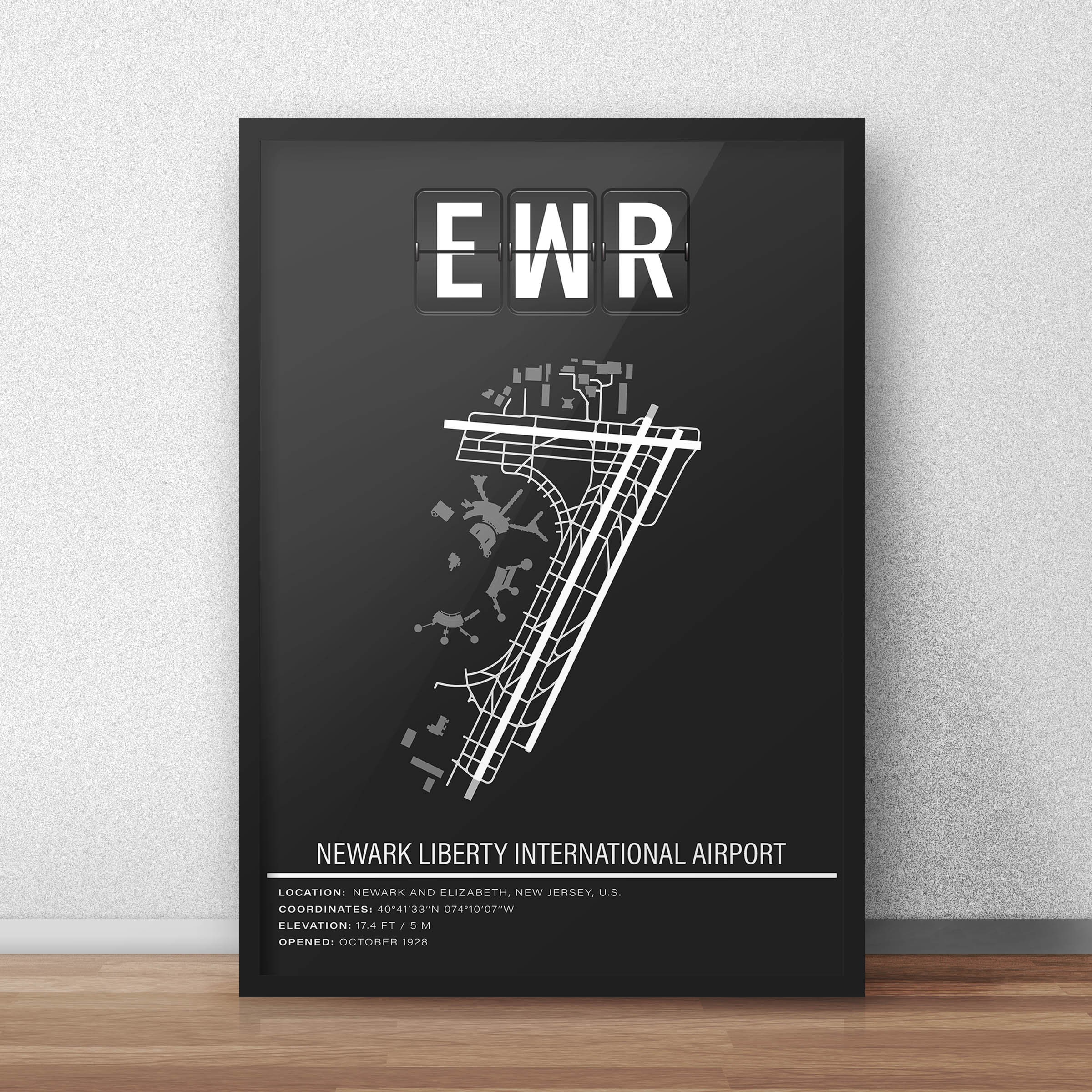 EWR Newark Liberty International Airport Poster Instant - Etsy