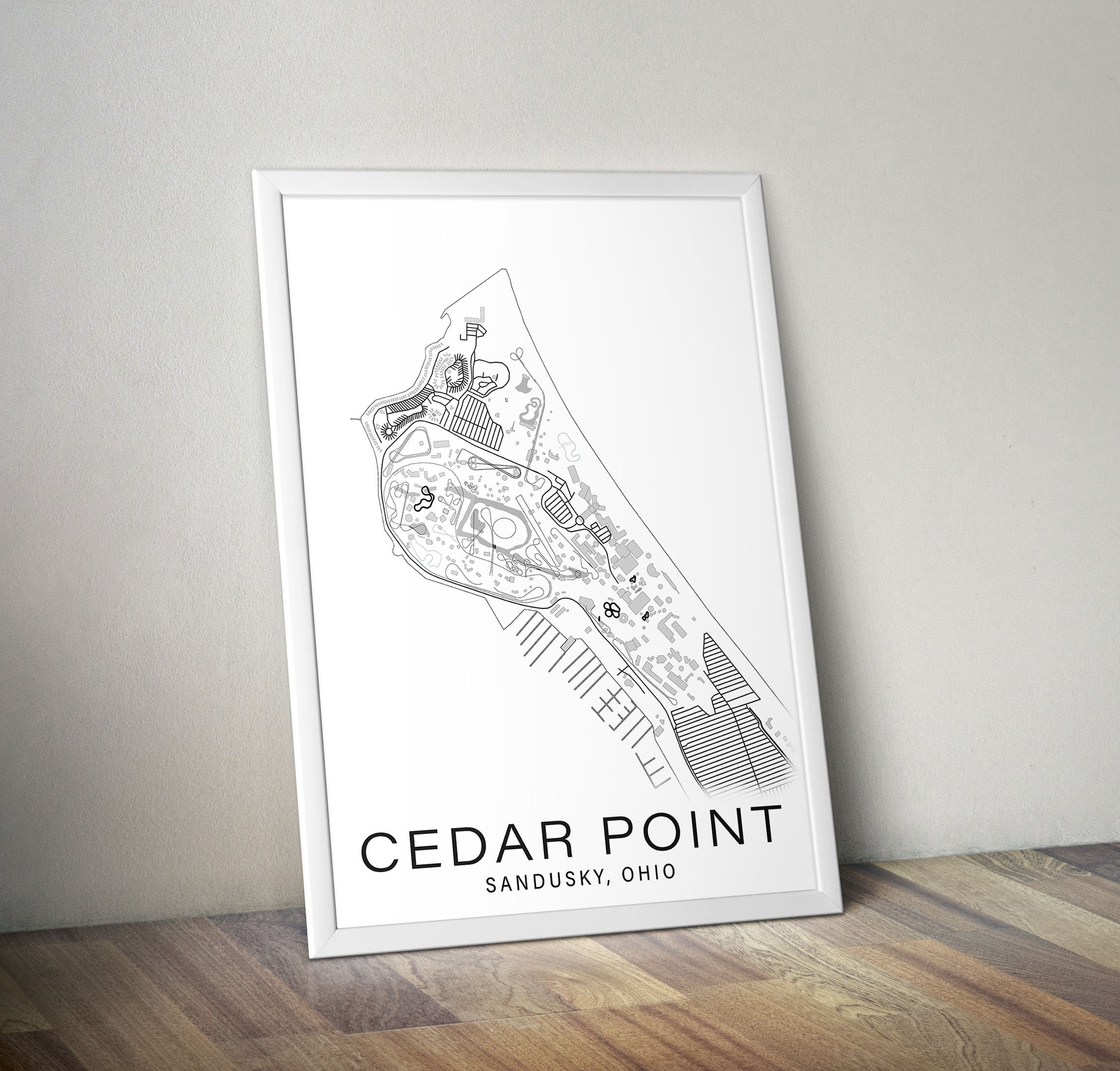 Cedar Point OH Map Print Sandusky Ohio USA City Map Instant - Etsy