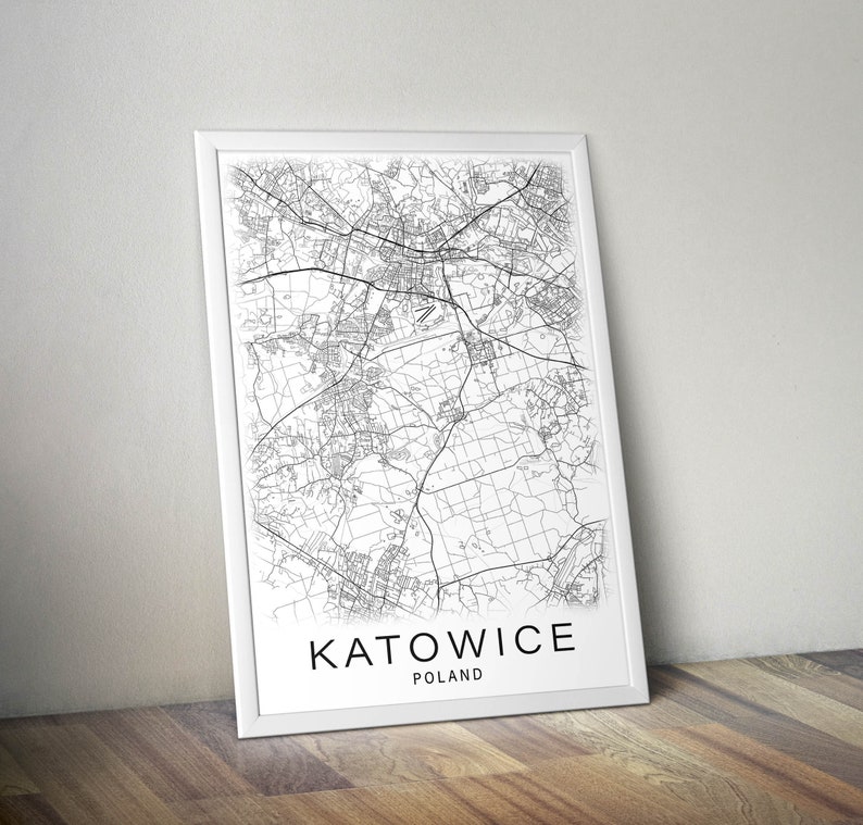 Printable Map of Katowice Poland Instant Download City - Etsy