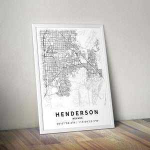 Printable Map of Henderson, Nevada, USA With Street Names - Instant ...