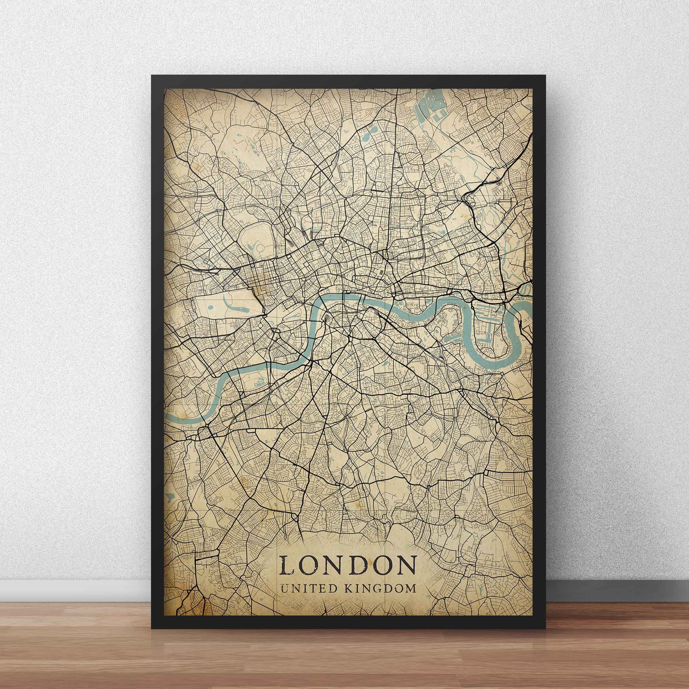 Printable Vintage Map of London England United Kingdom - Etsy