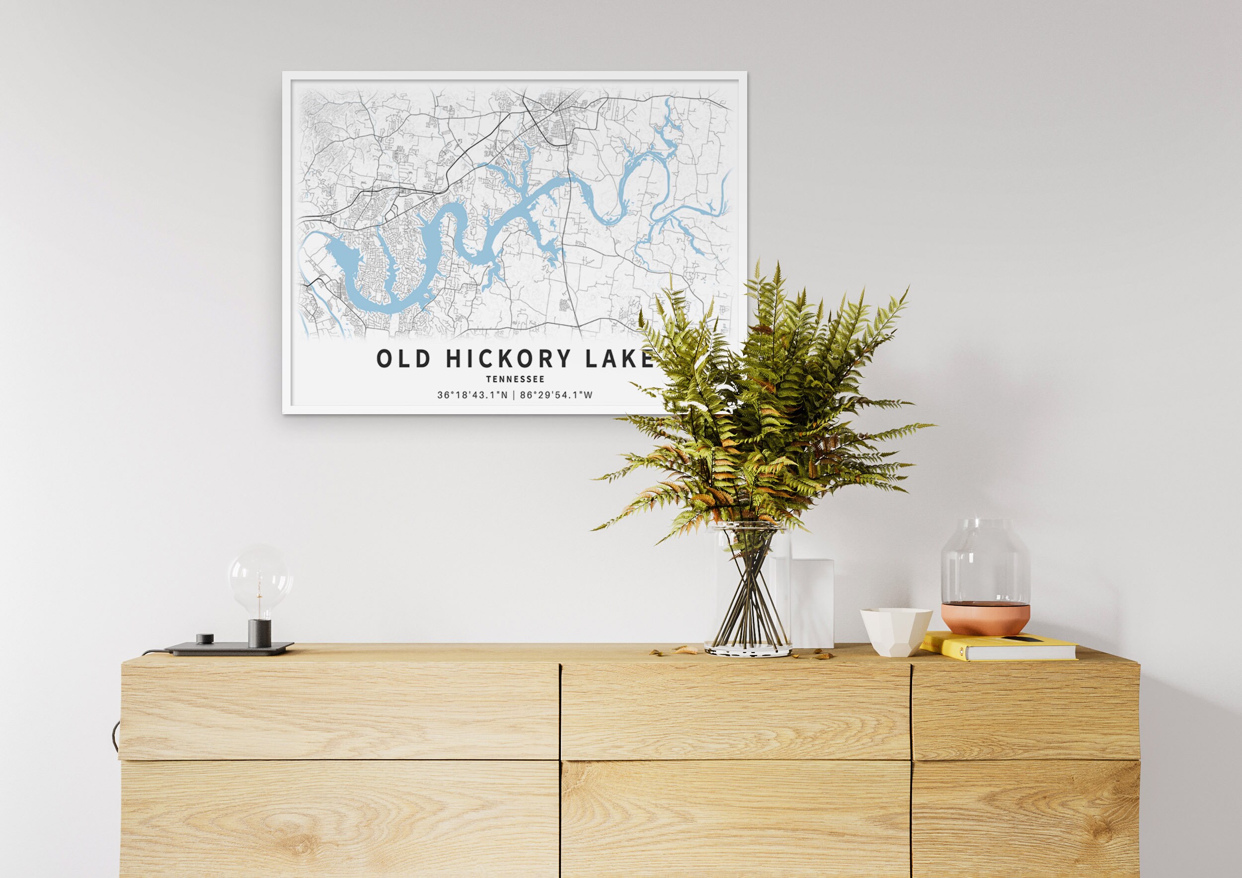 Printable Map Old Hickory Lake Tennessee United States - Etsy