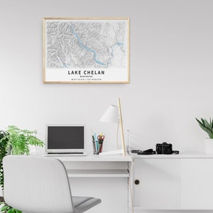 Printable Map of Lake Chelan, Washington, US - Instant Download \ Lake ...