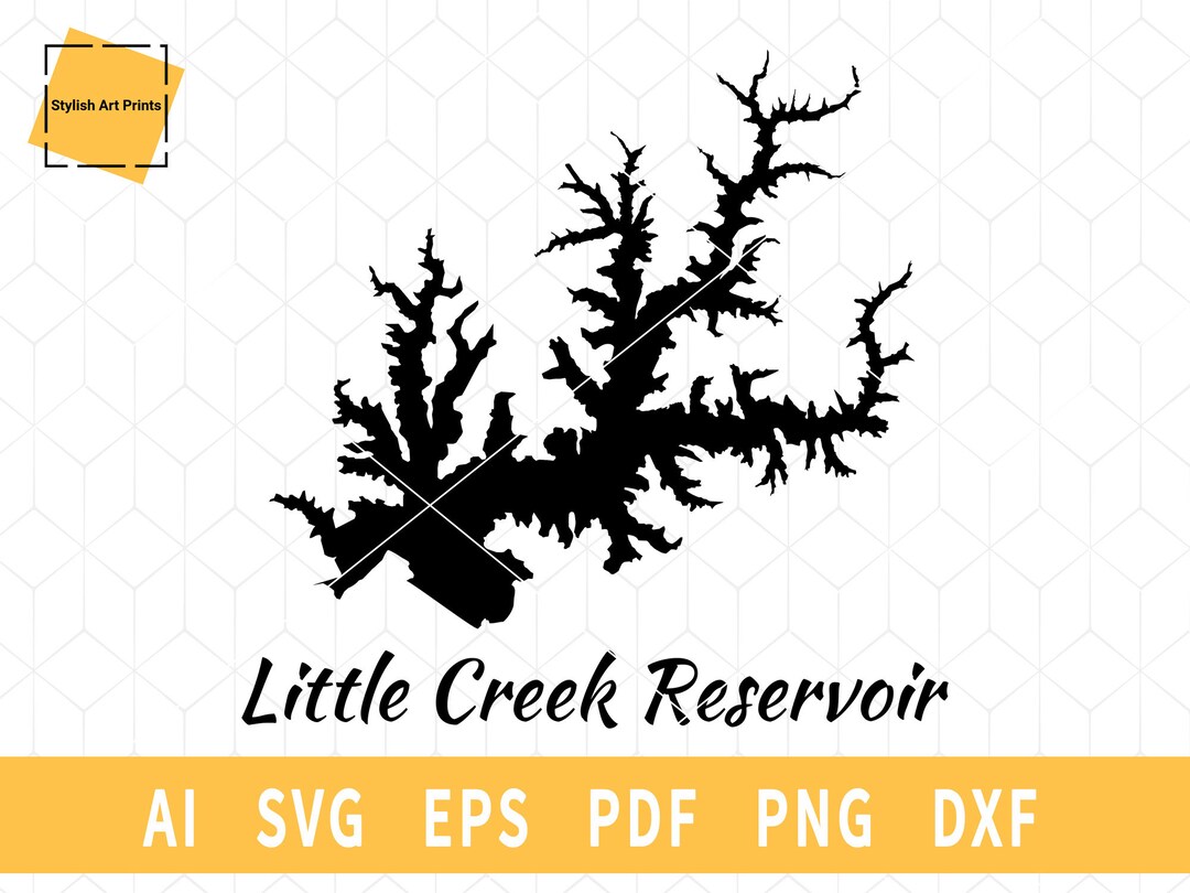 Little River Reservoir, Virginia Map Vector File Instant Download SVG ...