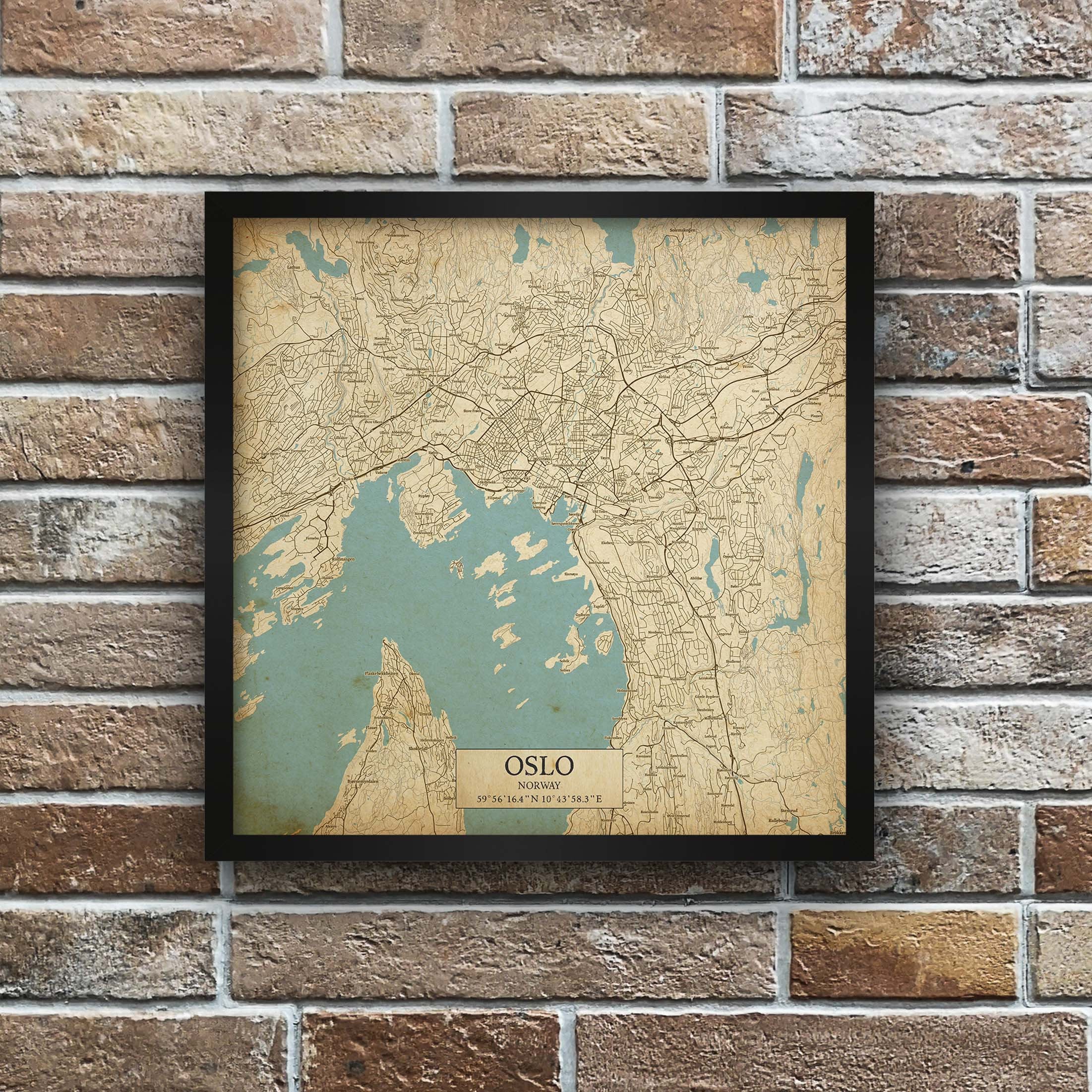 Oslo, Norway Vintage Style Map, Printable Oslo City Poster (instant ...