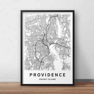 Printable Map of Providence, Rhode Island, USA With Street Names ...