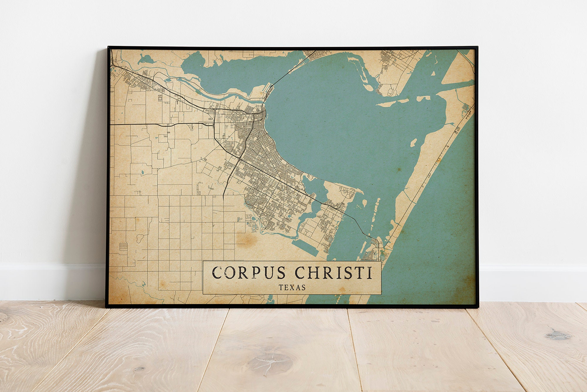 Printable Vintage Style Map of Corpus Christi Texas Instant - Etsy