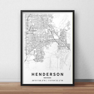 Printable Map of Henderson, Nevada, USA With Street Names - Instant ...