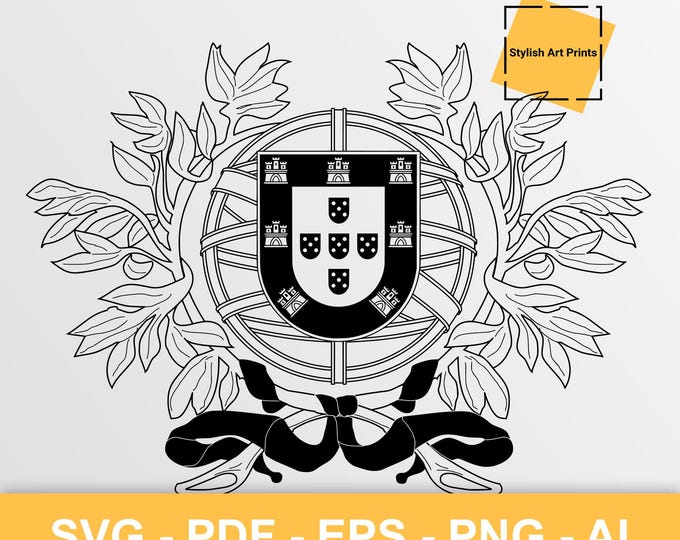 Portugal Crest SVG, Portuguese Crest SVG, Portugal Shield Svg ...