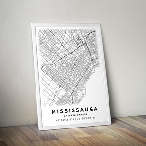 Printable Map of Mississauga, Ontario, Canada With Street Names ...